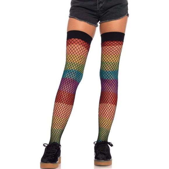 Accessories | Prismatic Rainbow Fishnet Thigh High | Poshmark